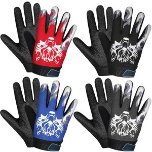 8 pcs kids cycling gloves boys and girls youth full finger bike gloves children mountain bicycle gloves bulk warm sport gloves nonslip toddler fishing gloves for outdoor sport climbing football