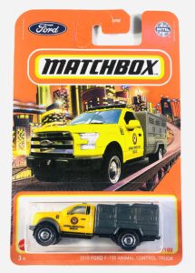 matchbox 2021 - 2010 ford f-150 animal control truck - yellow - 72/100