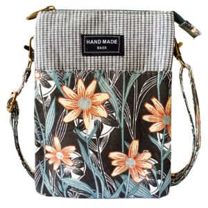 lasszone womens small crossbody bag cell phone bag floral pattern ladies small handbag wallet 5 pockets shoulder bag messenger bags