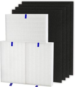 replacements for honeywell filter r & hpa300 filter (3 hepa filters & 4 carbon prefilters)