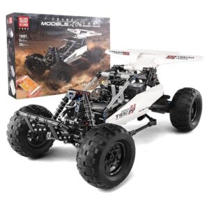 mould king 18001 desert racing building kit, remote control off-road buggy racer car toy building blocks set, for kids age 8+ (394 pieces)