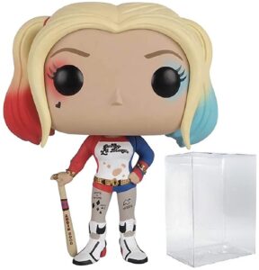 pop suicide squad - harley quinn funko vinyl figure (bundled with compatible box protector case) multicolored 3.75 inches