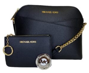 michael kors michael michael kors jet set travel md dome xcross crossbody bundled sm tz coinpouch purse hook (black)