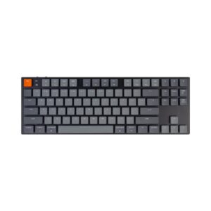 keychron k1, tenkeyless layout 87 keys ultra-slim bluetooth wireless/usb wired mechanical gaming keyboard with low-profile gateron blue switch white led backlit compatible with mac windows-version 5