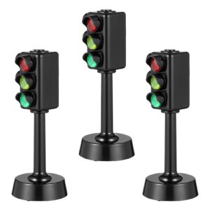 kisangel traffic light 3pcs simulation traffic traffic toy signs kids street signs playset light construction themed party decorations kids light table