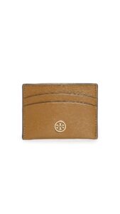 tory burch women's robinson card case, gray heron, grey, one size