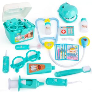 doctor kit for kids dentist toys pretend play, medical kit gifts boy & girl learning educational toddler games role play, preschool and ages 3+