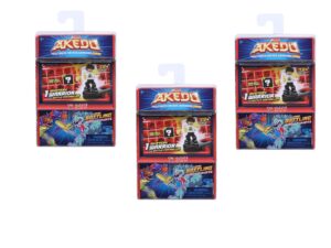 akedo ultimate arcade warriors mystery warrior + battle controller battling action figures (3 pack)