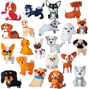 harrycle 21 pieces puppy dog sewing craft kit felt dog stuffed animal sewing set kids diy crafting and sewing kit animal art craft kit felt plush animal sewing set for girls boys educational beginner