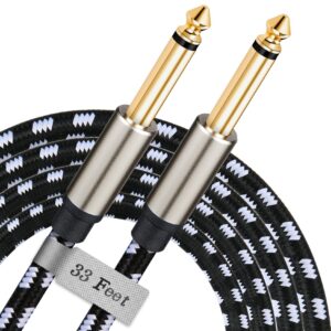 sound harbor guitar cable, guitar amp cord, electric guitar instrument cable 15 feet, 1/4 bass guitar cable