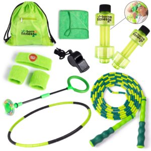 born toys complete kids exercise equipment set for ages 5 & up, kids workout equipment