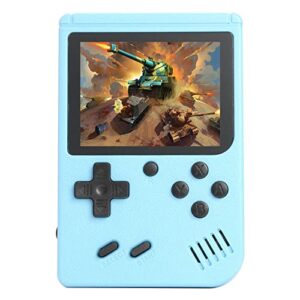 retro handheld game console with protector case, 400 free classical fc games support for connecting tv & two players, portable video game gifts for adults & kids 8-12 90s retro toys (blue)