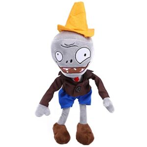 jhesao 12" pvz plush conehead zombies brown coat toys pvz 1 2 stuffed soft doll roadblock conehead zombie new