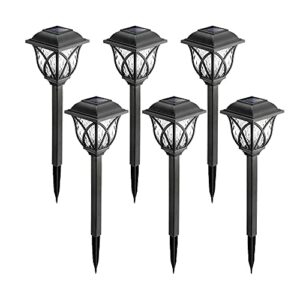 xyaa solar lamp outdoor led retro solar powered garden lights home waterproof park lawn path landscape lighting decorative(6pcs,white)