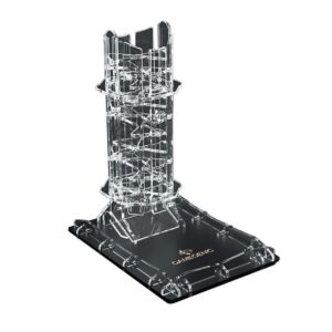 gamegenic crystal twister premium dice tower | unique dice-rolling experience | accessory for board games, tabletop games and dice rolling games | easy assembly | clear acrylic dice tower | made