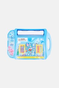 innovative designs blues clues roller art desk - blues clues art case for kids, arts and crafts mess free coloring activities for kids, roller art paper, crayons, markers and stickers set - 20+ pieces