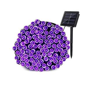 jfnv-200 led solar purple christmas lights,string lights,waterproof fairy lights for xmas, home, wedding, patio, lawn, garden, porch, party and holiday decorations,8 modes light