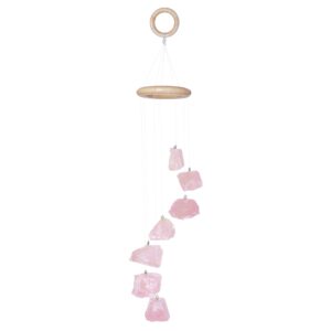 cozy tower unique rose quartz wind chimes for women pink crystal hanging ornaments indoor home and garden decor housewarming gift