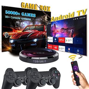 lxyfms retro video game console, super console built-in 3（emuelec/android/coreelec）-in-1 system,4k uhd output,support ps1/psp/nes/sega saturn, gifts for men who have everything