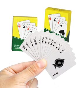 mini playing card, 2 decks set small casino poker game for kids and adults, tiny deck of novelty party gift for girls and boys (1.5 x 2 inches)