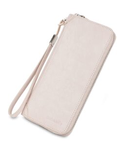 doris&jacky women leather wallet rfid blocking large capacity zipper around travel wristlet bags