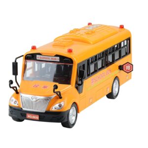 diecast toy school bus, burrs-free battery-operated toddler educational alloy bus car toy