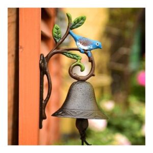 gaodingd cast iron dinner bell rustic door bell cast iron wall-mounted hand bells vintage hand-made home garden decoration welcome doorbell