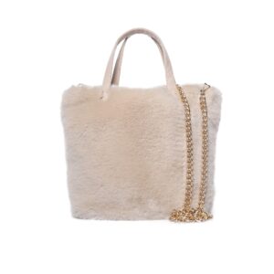 tanosii faux fur tote bag furry handbag fluffy shoulder bag top-handle bag crossbody bag for women small apricot