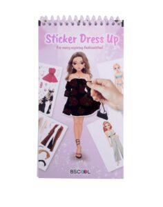 bscool sticker dress up - sticker activity book for kids. learn girls fashion design with stickers and guides for kids 5 and up. little designer creativity book. stickers, paper dolls. gift for girls