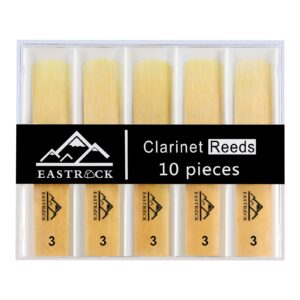 eastrock clarinet reeds 2.0/2.5/3.0 for bb clarinet strength 3.0-10 pack with plastic case