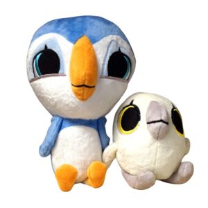 puffin rock oona & baba plush 2 character set | oona approximately 32cm | baba approximately 20 cm