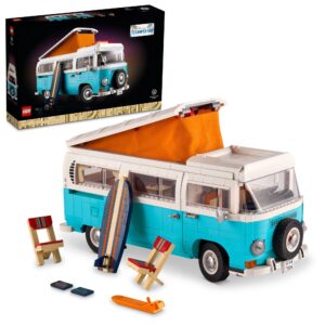 lego volkswagen t2 camper van 10279 building kit; build a displayable model version of the classic camper van (2,207 pieces)