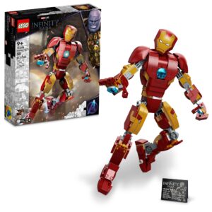 lego marvel iron man figure 76206 collectible buildable toy, kids bedroom display model from avengers: age of ultron, infinity saga set