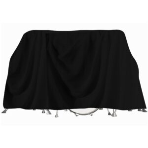 drum set dust cover large 78"x 98” premium black waterproof 420d oxford fabric drum set cover with sewn-in weighted corners anti uv-rays protects from the sun