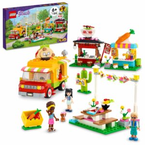 lego friends street food market 41701; new food-play building kit promotes imaginative play; includes emma and kitten toy; birthday gift for kids aged 6+ (592 pieces)