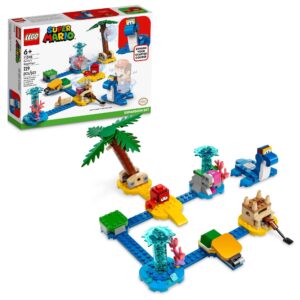 lego super mario dorrie’s beachfront expansion set 71398 building kit; collectible toy for kids aged 6 and up (229 pieces)