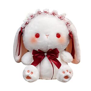 yomotree stuffed animal doll plush toys, plushie animal toys, cute plush animals, lolita bunny 13.7 inches, children's gifts rabbit (red 13.7 inch)