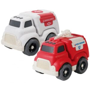 juinsa 700525 set of 2 eco ambulance and firefighters 35x19x12, multicoloured