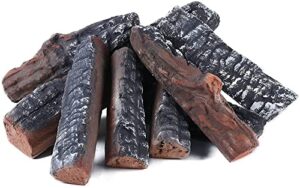 8 small pieces set of ceramic wood gas fireplace logs.