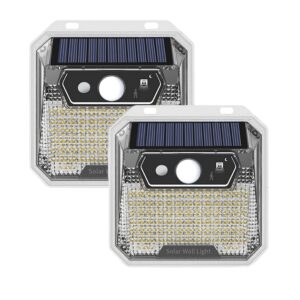 aolyty solar motion sensor lights outdoor, 3 lighting modes solar flood light ip65 waterproof security light 6500k super bright for yard patio garage garden home 2 pack