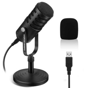 recording microphone, professional usb condenser microphone, desktop computer mic for podcasting, chatting, voice over, gaming, interview, conference call