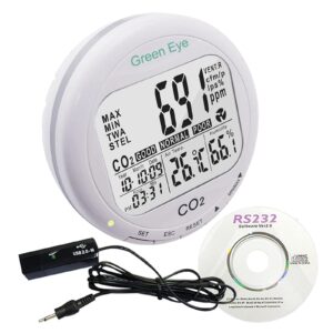 desktop co2 / rh/temp 3 in 1 indoor air quality monitor data logging with software carbon dioxide temperature humidity digital meter audible alarm ndir sensor