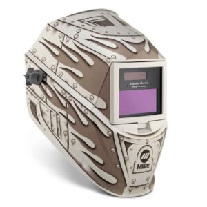 miller 287810 classic series auto darkening welding helmet with clearlight lens, metalworks