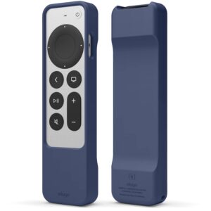 elago r1 case compatible with 2022 apple tv 4k siri remote 3rd gen, compatible with 2021 apple tv siri remote 2nd gen- magnet technology, lanyard included, full access to all functions [jean indigo]