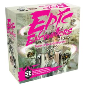 epic encounters: tower of the lich empress rpg fantasy roleplaying tabletop game with huge boss miniature, double-sided game mat, & game master adventure book with monster stats, 5e compatible