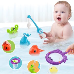 baby bath toys for toddler 1-3: mold free bathtube toys for toddlers kids infant age 1 2 3 year old girl boy| bath toys fishing games floating squirt water toys for bathtime