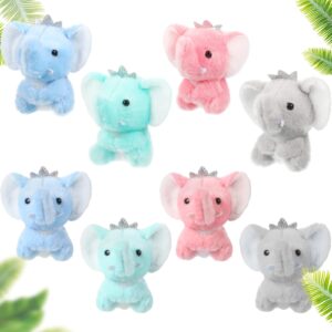 8 pcs operation christmas plush mini elephant stuffed animals 4 inch soft forest elephant toys for baby shower boys girls birthday party christian charity donation supplies(elephant, 4 inches)