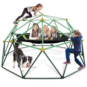 smkidsport dome climber with canopy, 10 ft climbing dome for kids,1000 lbs capacity, rust and uv resistant steel, be applicable garden, backyard, playground and more indoor/outdoor places (green)