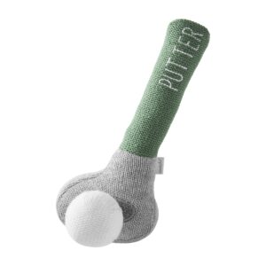 mud pie children's goft knit rattle, green putter club