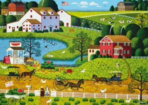 buffalo games - charles wysocki - jolly hill farms - 300 large piece jigsaw puzzle